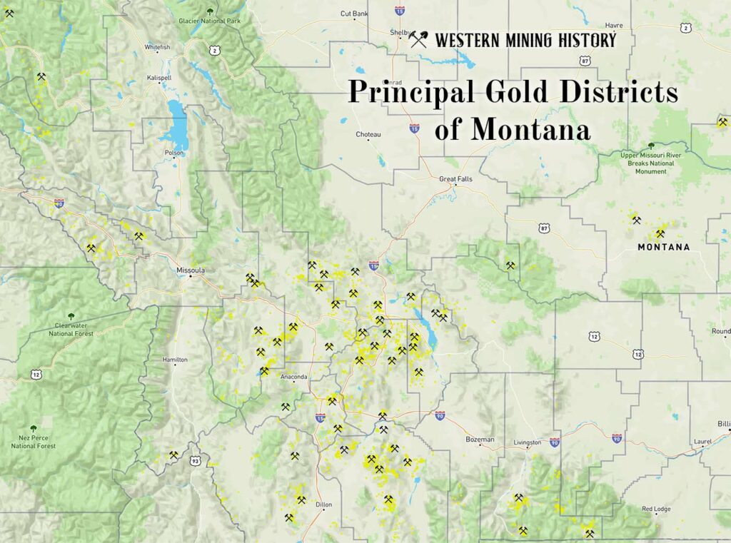 Principal Gold Districts of Montana – Western Mining History